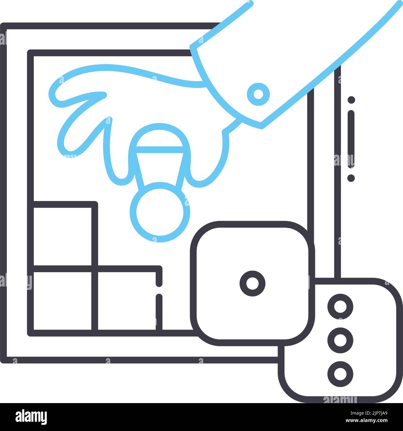 board games line icon, outline symbol, vector illustration, concept ...