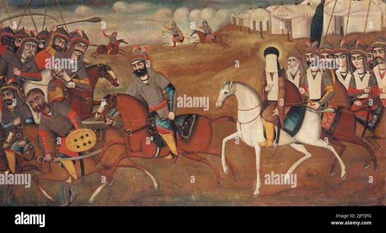 The Prophet at the battle of Karbala, Qajar Persia, second half 19th ...