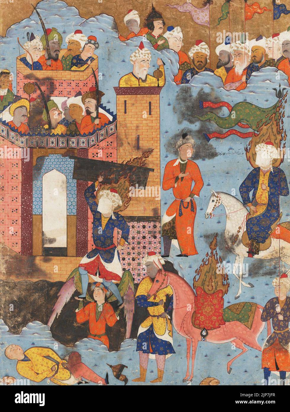 The Prophet and Imam `Ali at the gates of Qamus fortress at Khaybar ...
