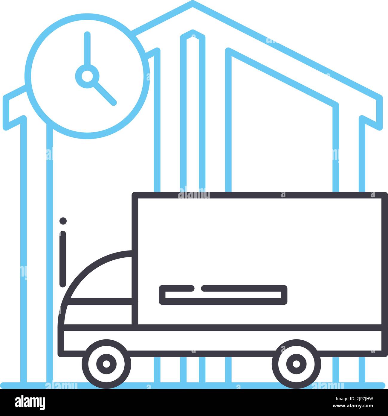 fast delivery line icon, outline symbol, vector illustration, concept ...