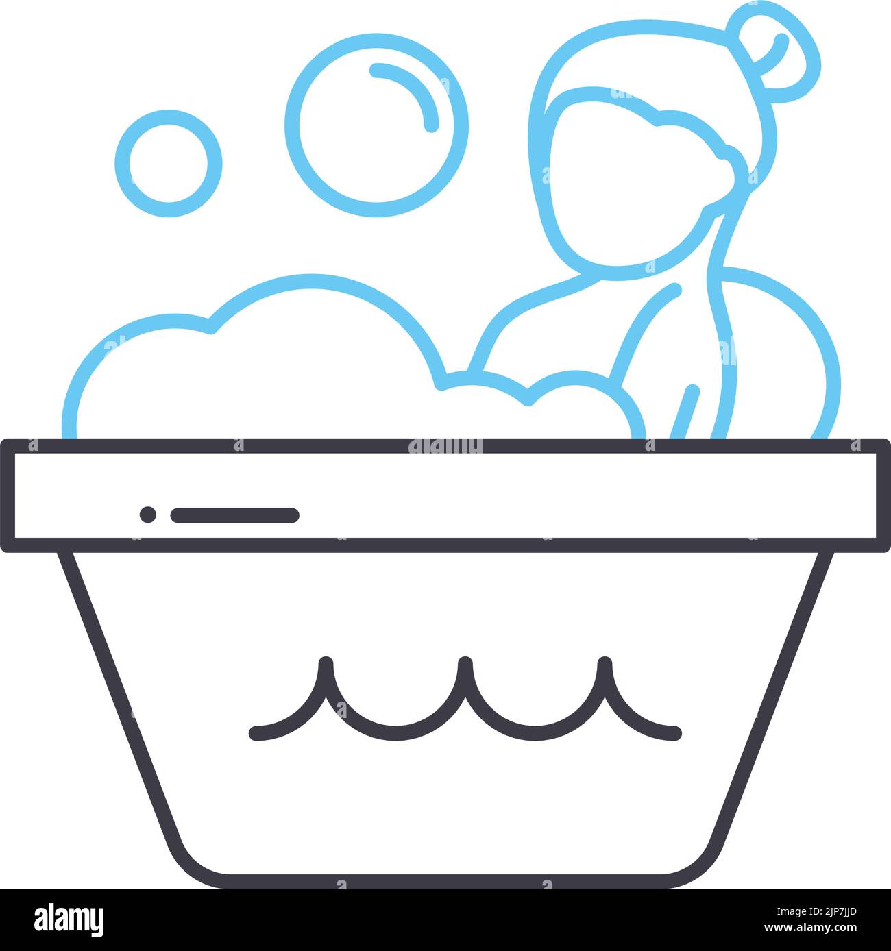 clean bath line icon, outline symbol, vector illustration, concept sign ...