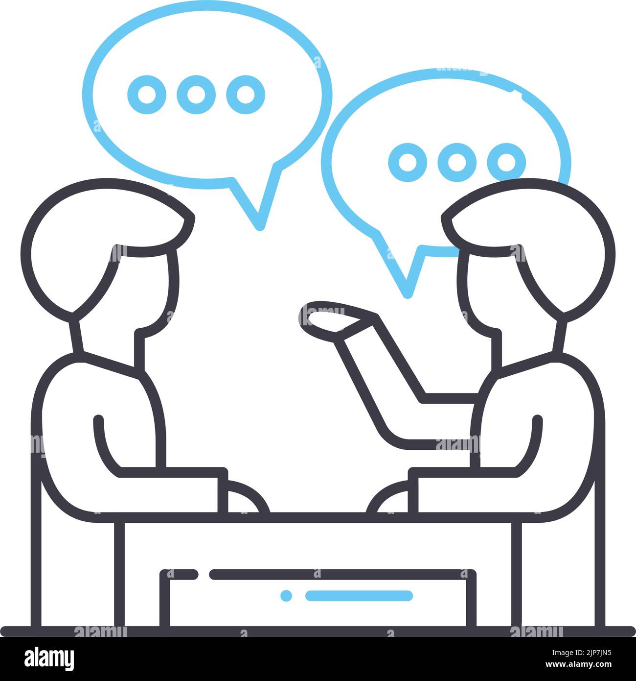 discussion line icon, outline symbol, vector illustration, concept sign ... discussion line icon, outline symbol, vector illustration, concept sign ...