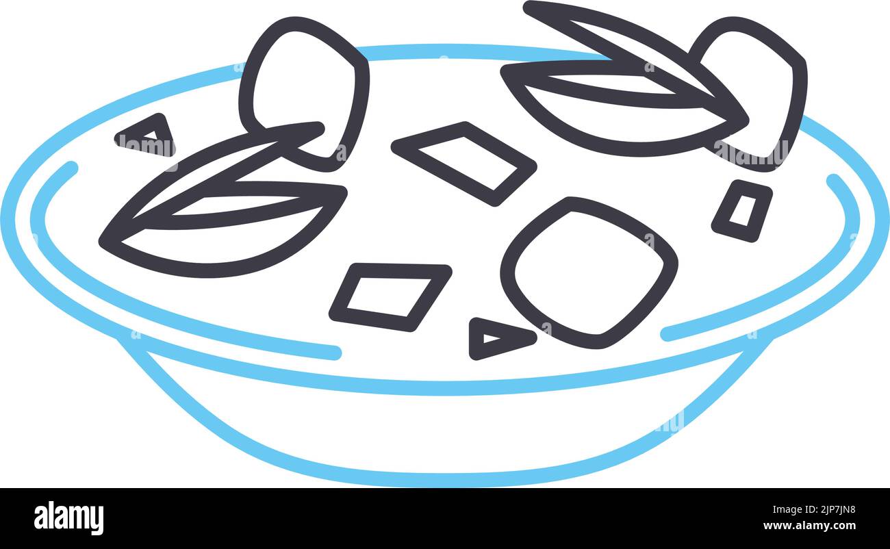 clam chowder line icon, outline symbol, vector illustration, concept ...