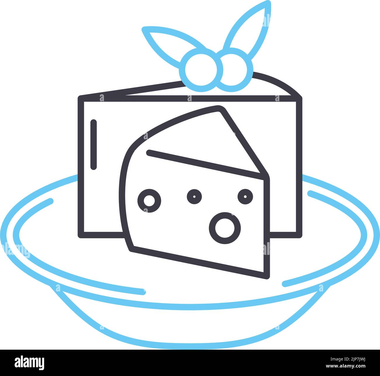 cheese platter line icon, outline symbol, vector illustration, concept ...