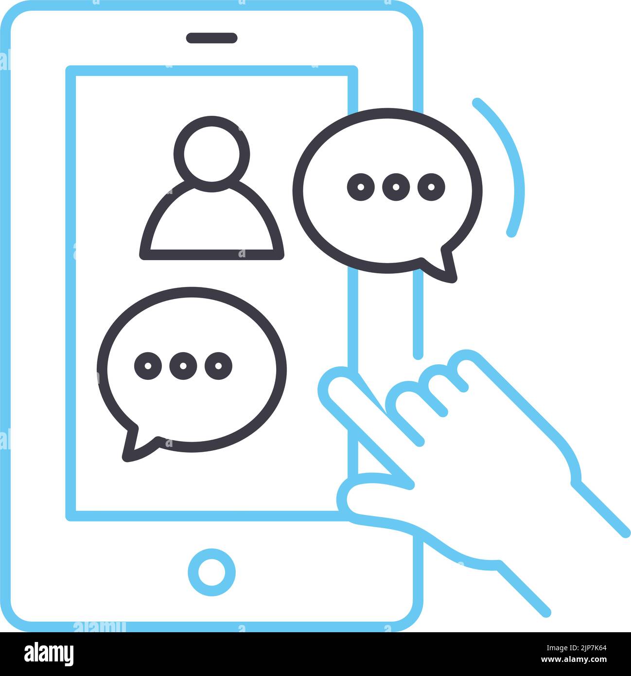 chat line icon, outline symbol, vector illustration, concept sign Stock ...