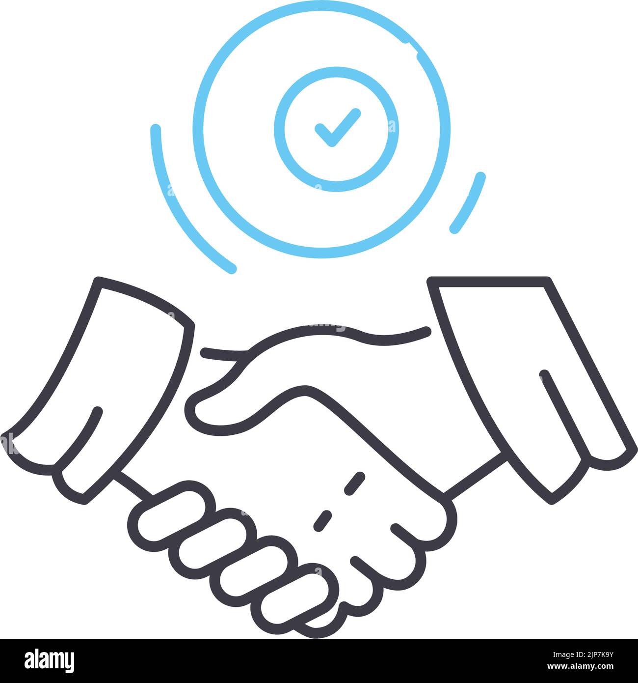 collaboration line icon, outline symbol, vector illustration, concept ...