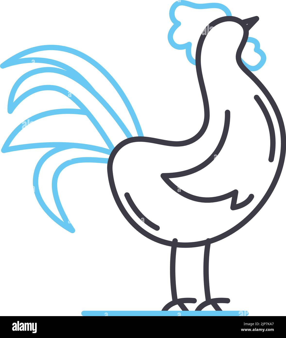 chicken line icon, outline symbol, vector illustration, concept sign ...