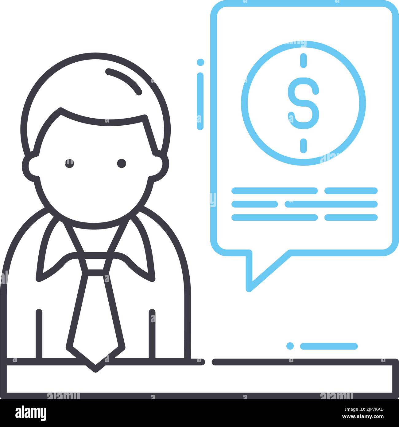 financial advisor line icon, outline symbol, vector illustration ...