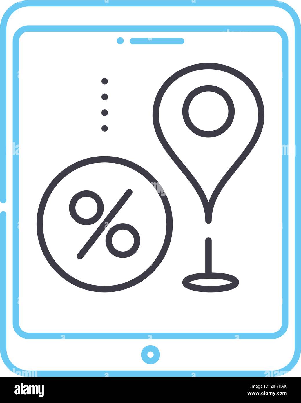 discount mark line icon, outline symbol, vector illustration, concept ...