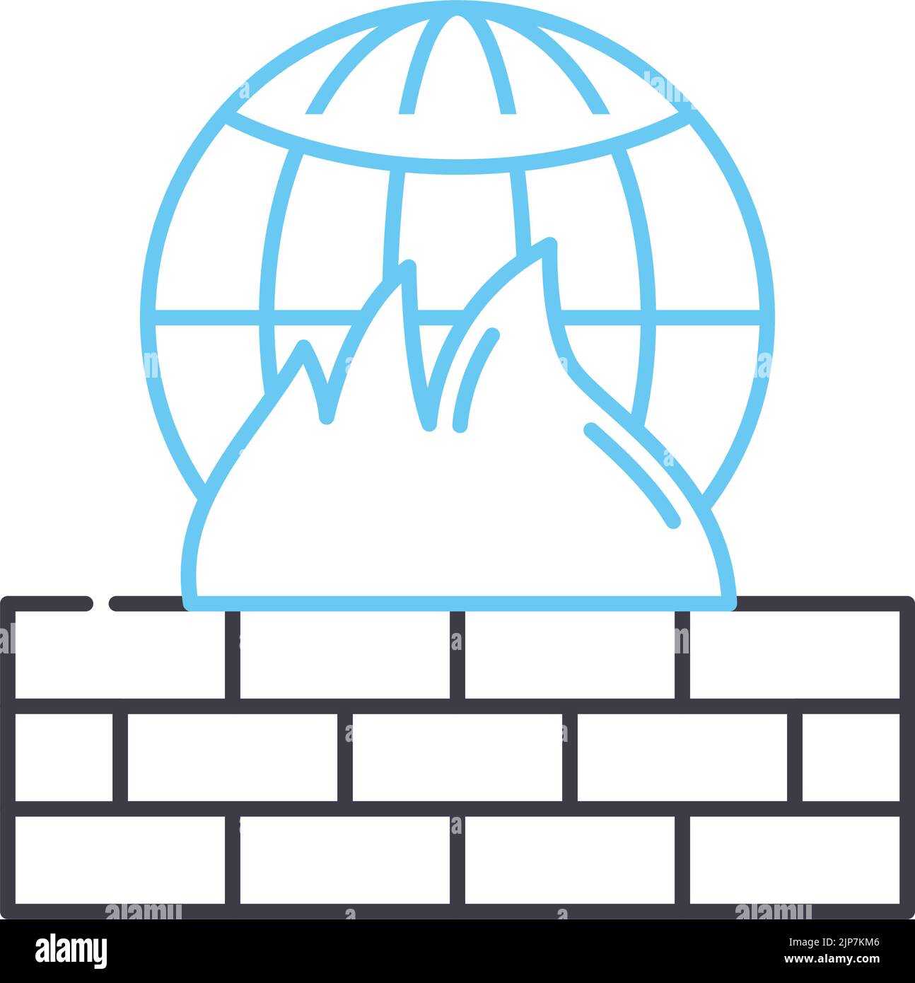 firewall line icon, outline symbol, vector illustration, concept sign ...