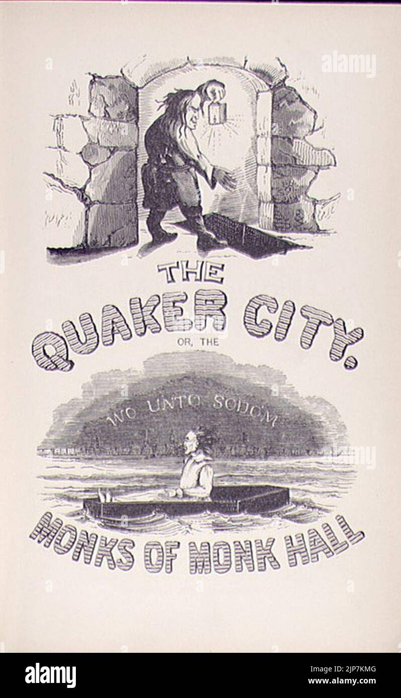 The Quaker City, or The Monks of Monk Hall (cover page Stock Photo - Alamy