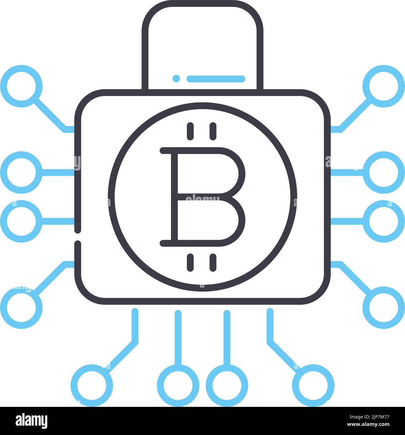 cryptography line icon, outline symbol, vector illustration, concept ...