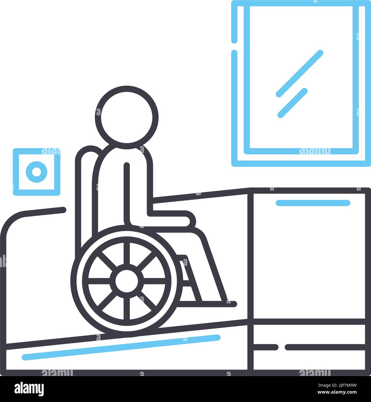 Accessibility For Disabled Line Icon Outline Symbol Vector Illustration Concept Sign Stock