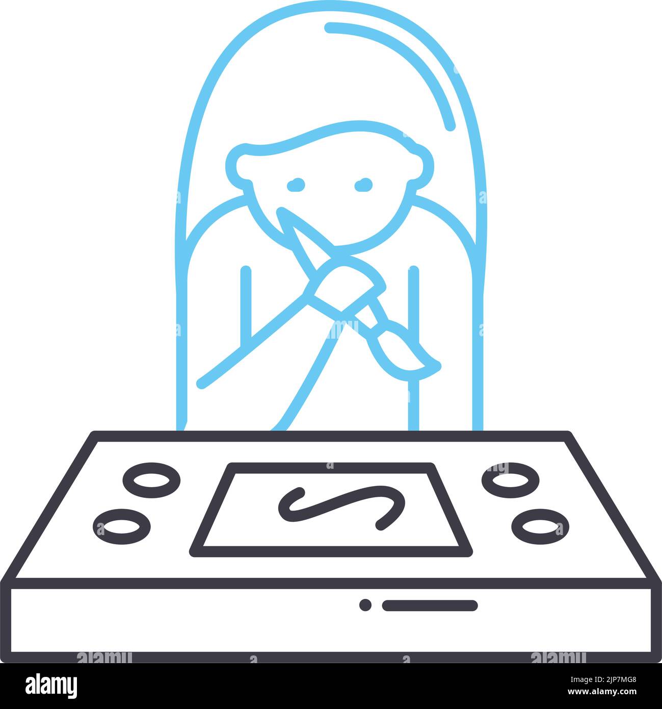 dreaming line icon, outline symbol, vector illustration, concept sign ...