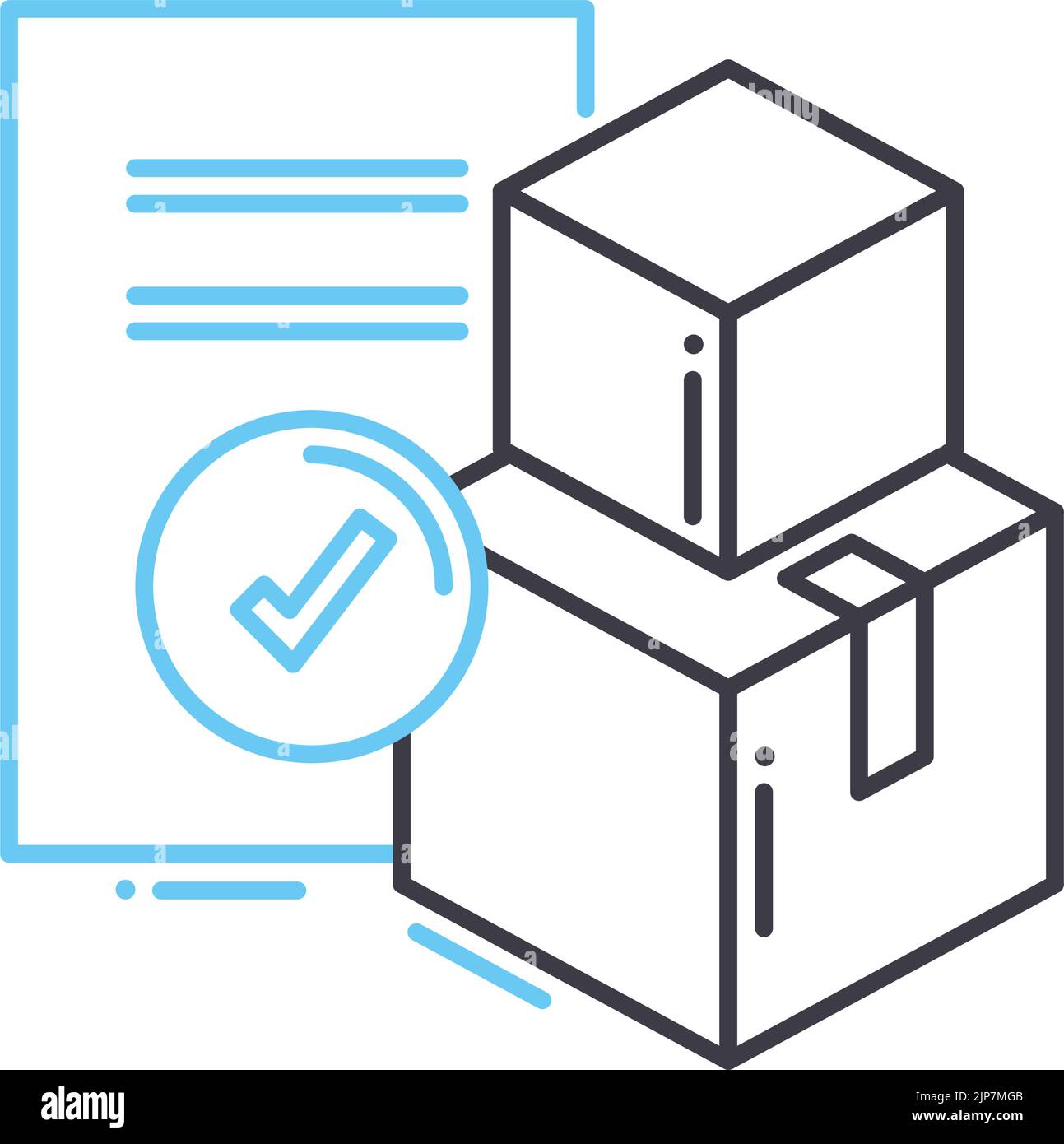 confirm order line icon, outline symbol, vector illustration, concept sign Stock Vector Image ...