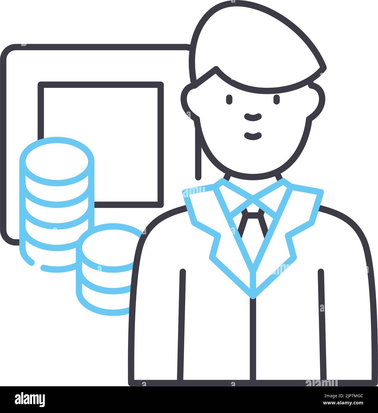 banker line icon, outline symbol, vector illustration, concept sign ...