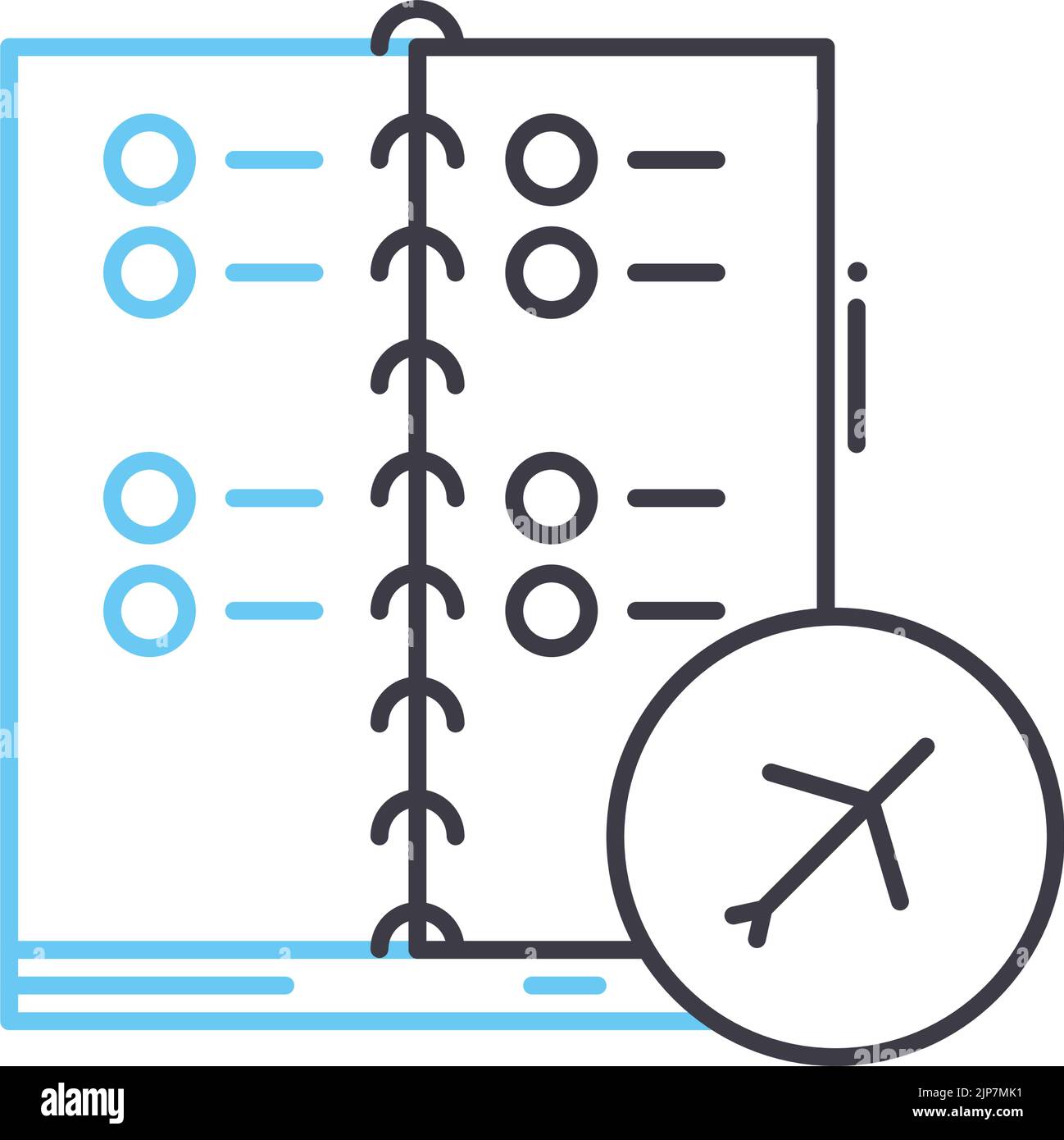 business trip line icon, outline symbol, vector illustration, concept ...
