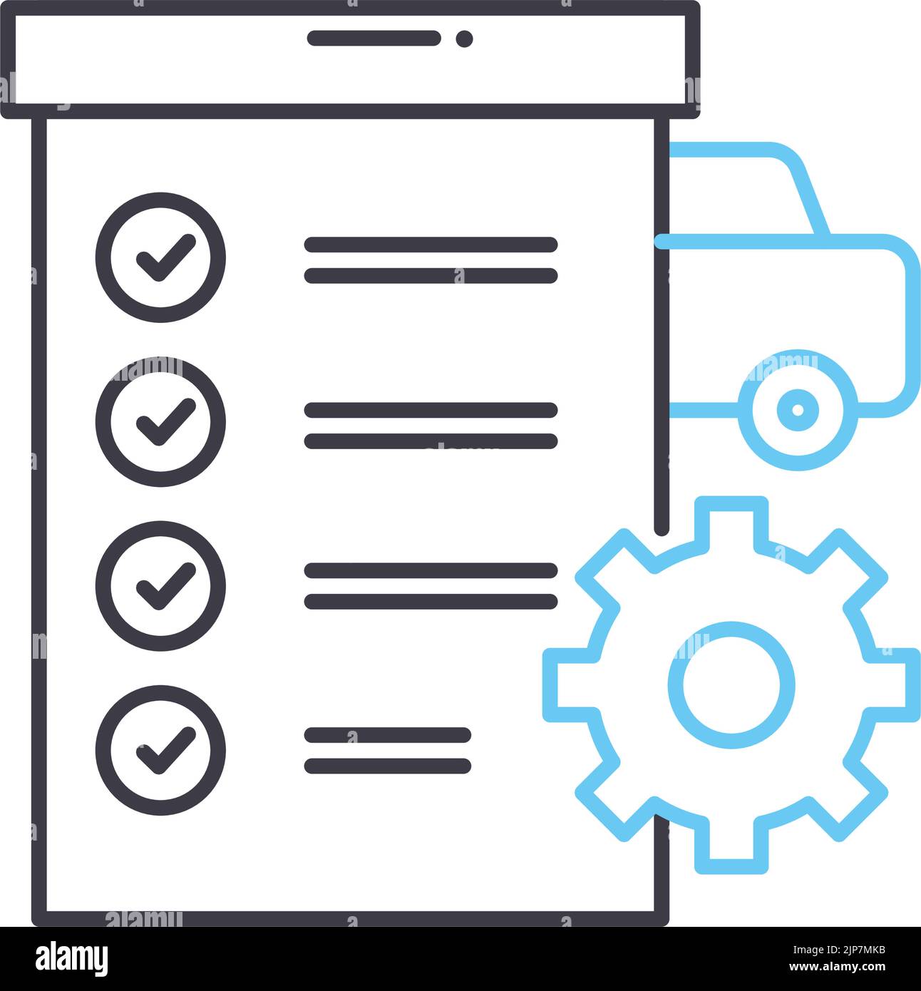 cheking plan line icon, outline symbol, vector illustration, concept ...