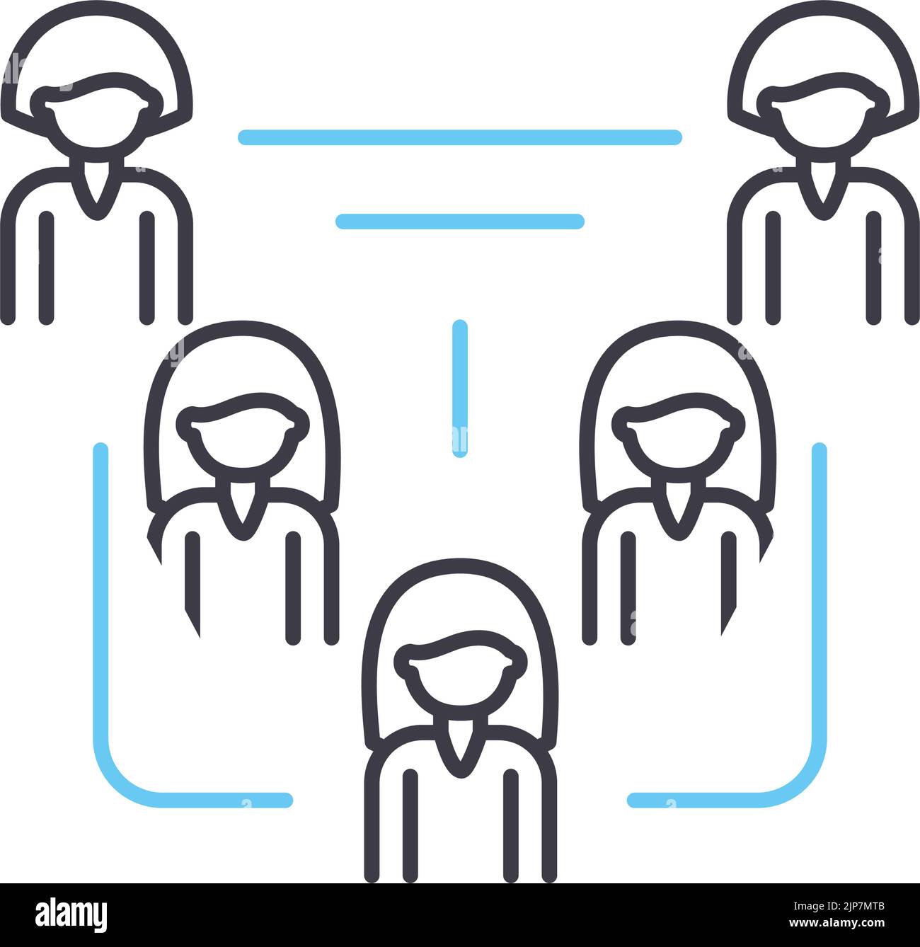 company structure line icon, outline symbol, vector illustration ...