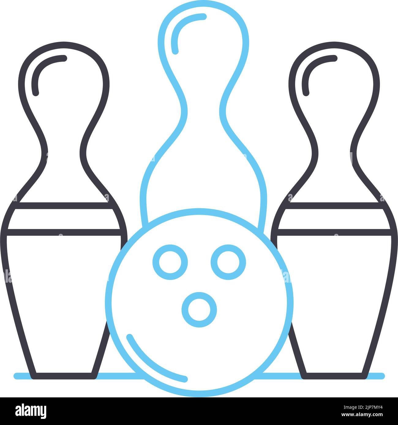 bowling line icon, outline symbol, vector illustration, concept sign ...