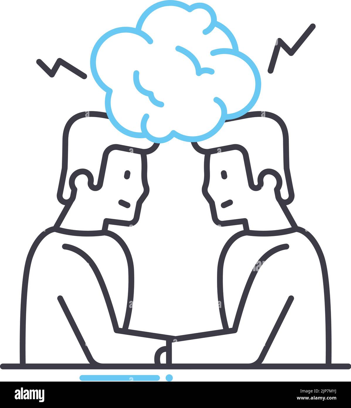 brainstorm line icon, outline symbol, vector illustration, concept sign ...