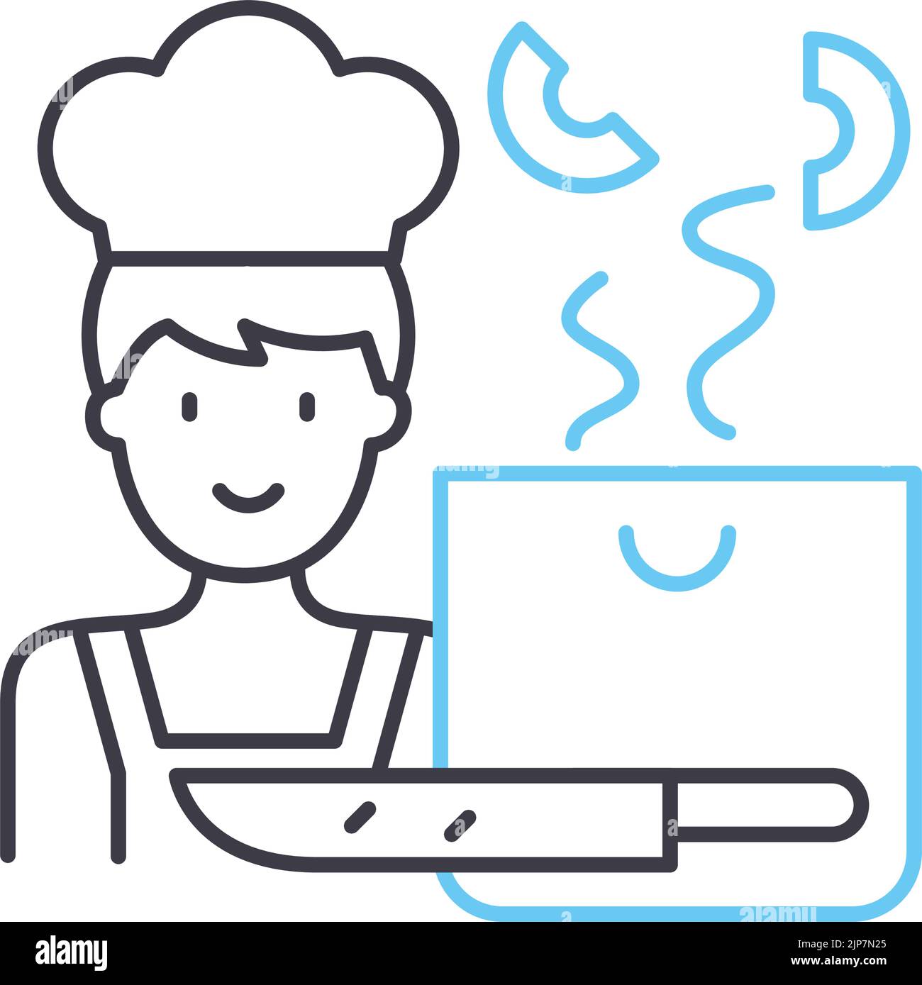 cooking line icon, outline symbol, vector illustration, concept sign ...