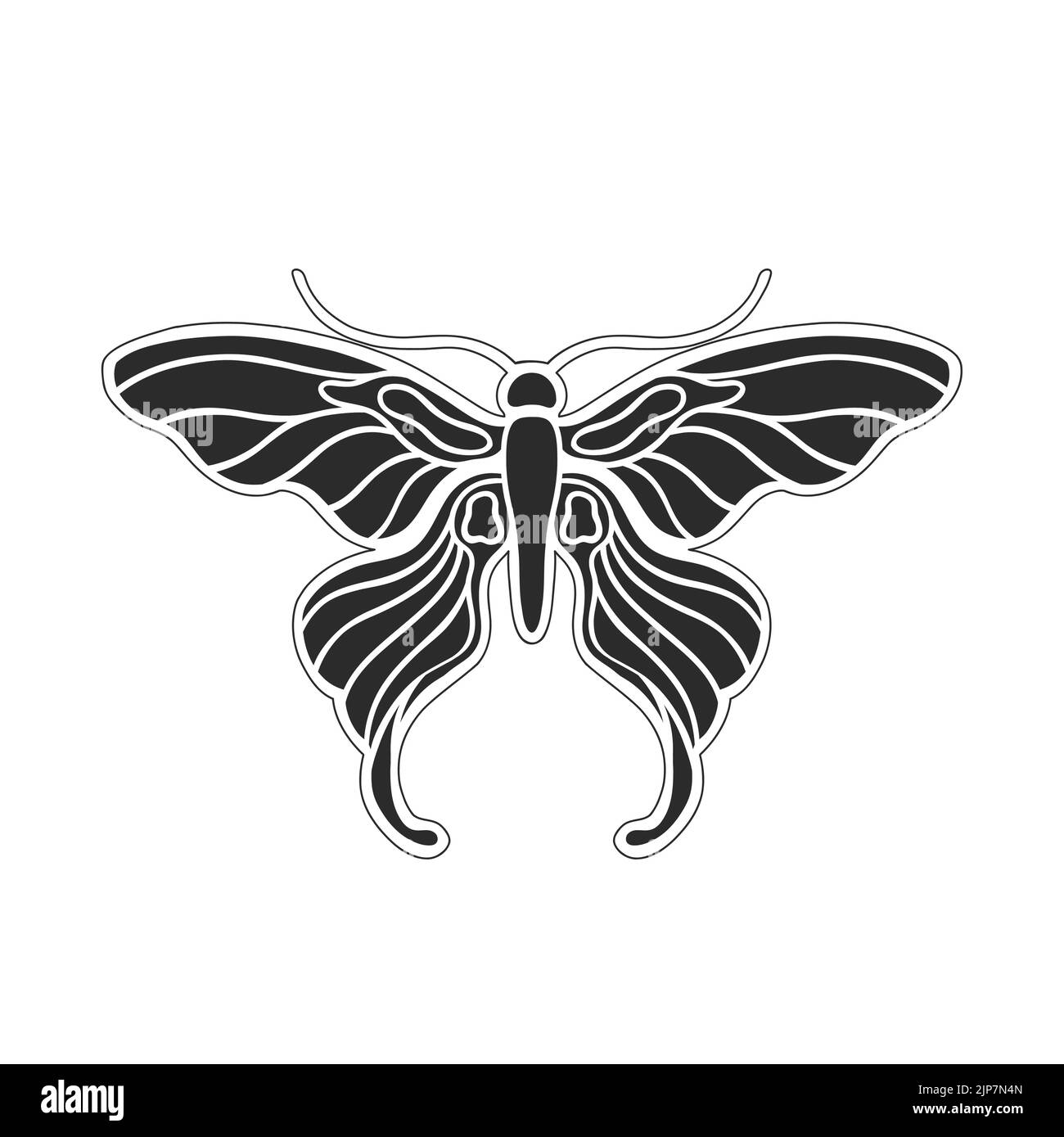 Art nouveau style basic butterfly element. 1920-1930 years vintage ...