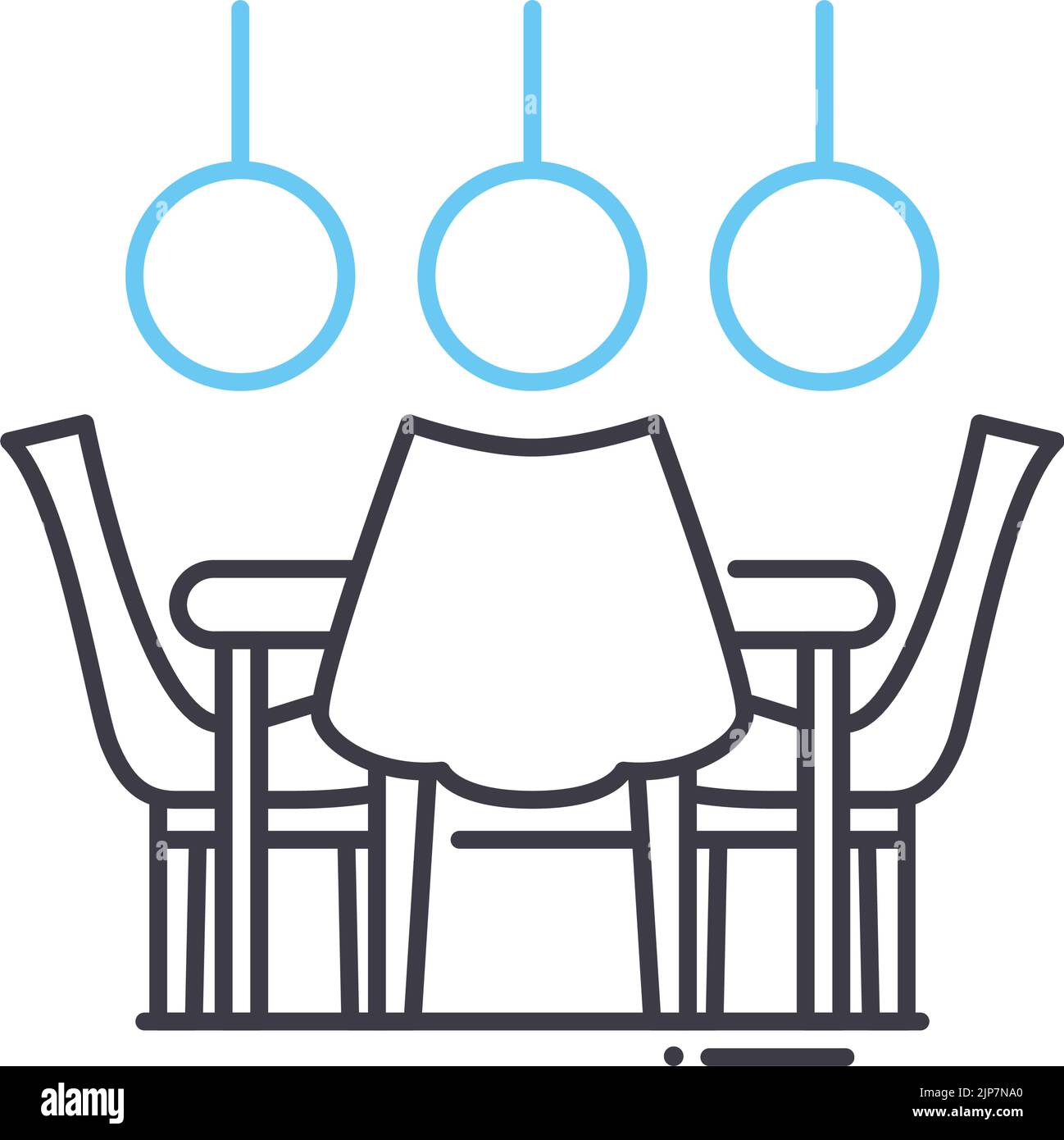 dining room line icon, outline symbol, vector illustration, concept ...