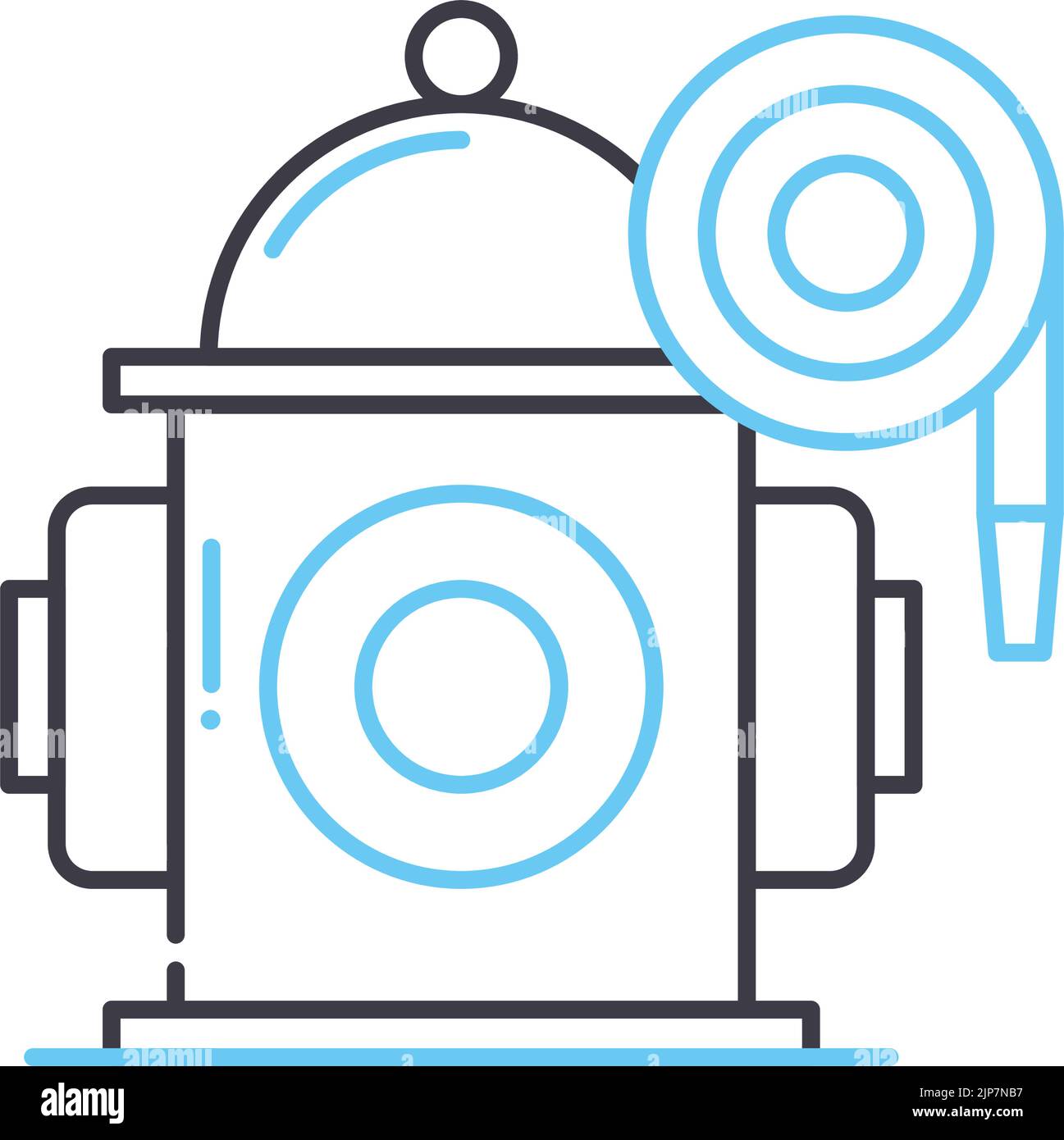 firefighting line icon, outline symbol, vector illustration, concept ...