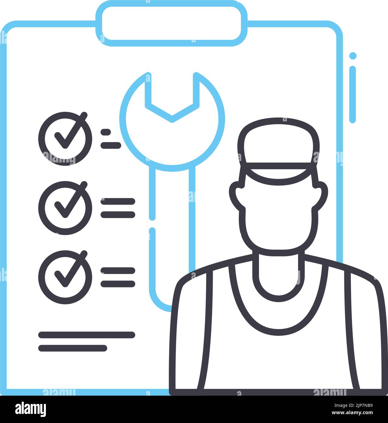 best service line icon, outline symbol, vector illustration, concept ...