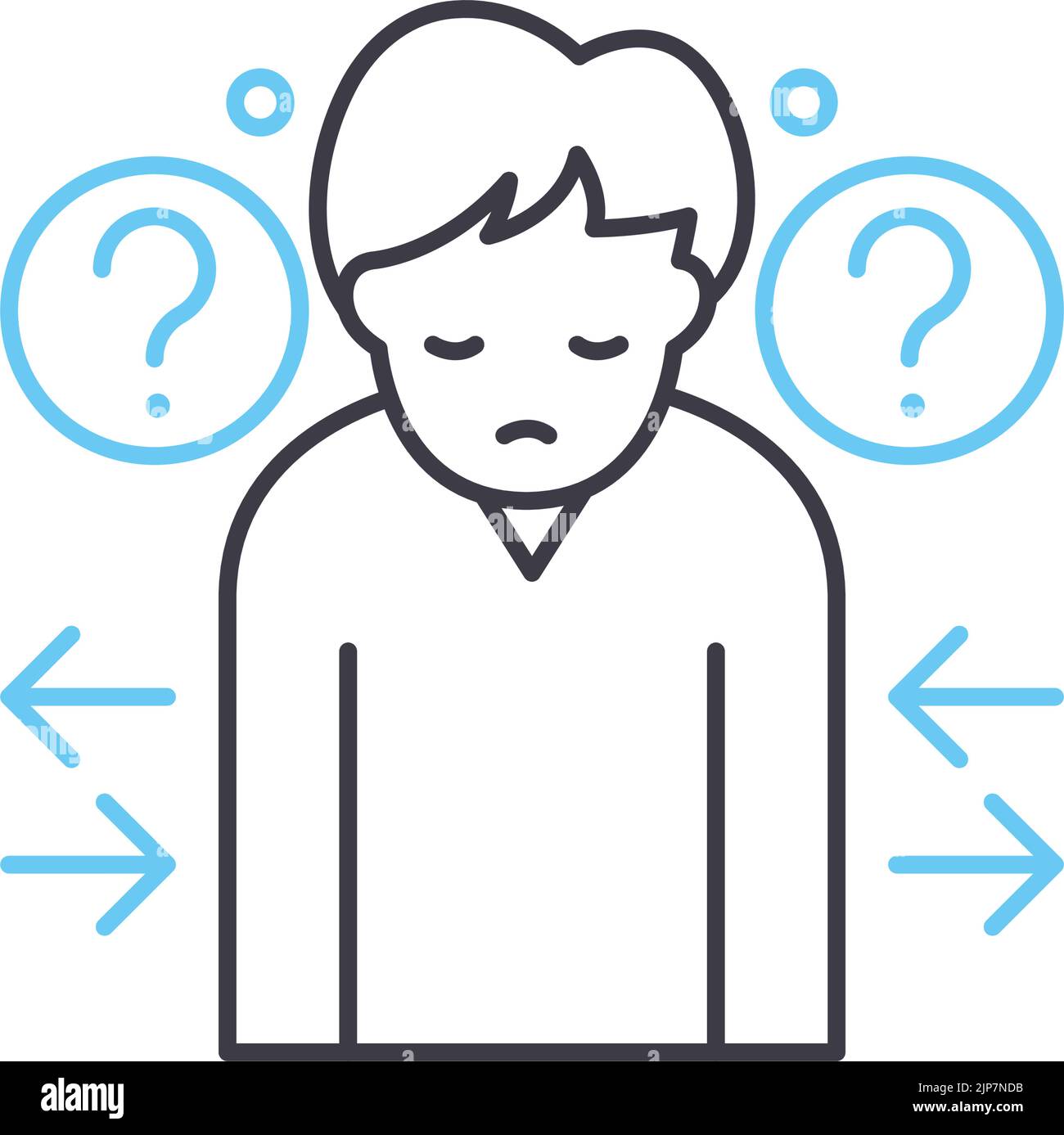 aimlessness line icon, outline symbol, vector illustration, concept ...