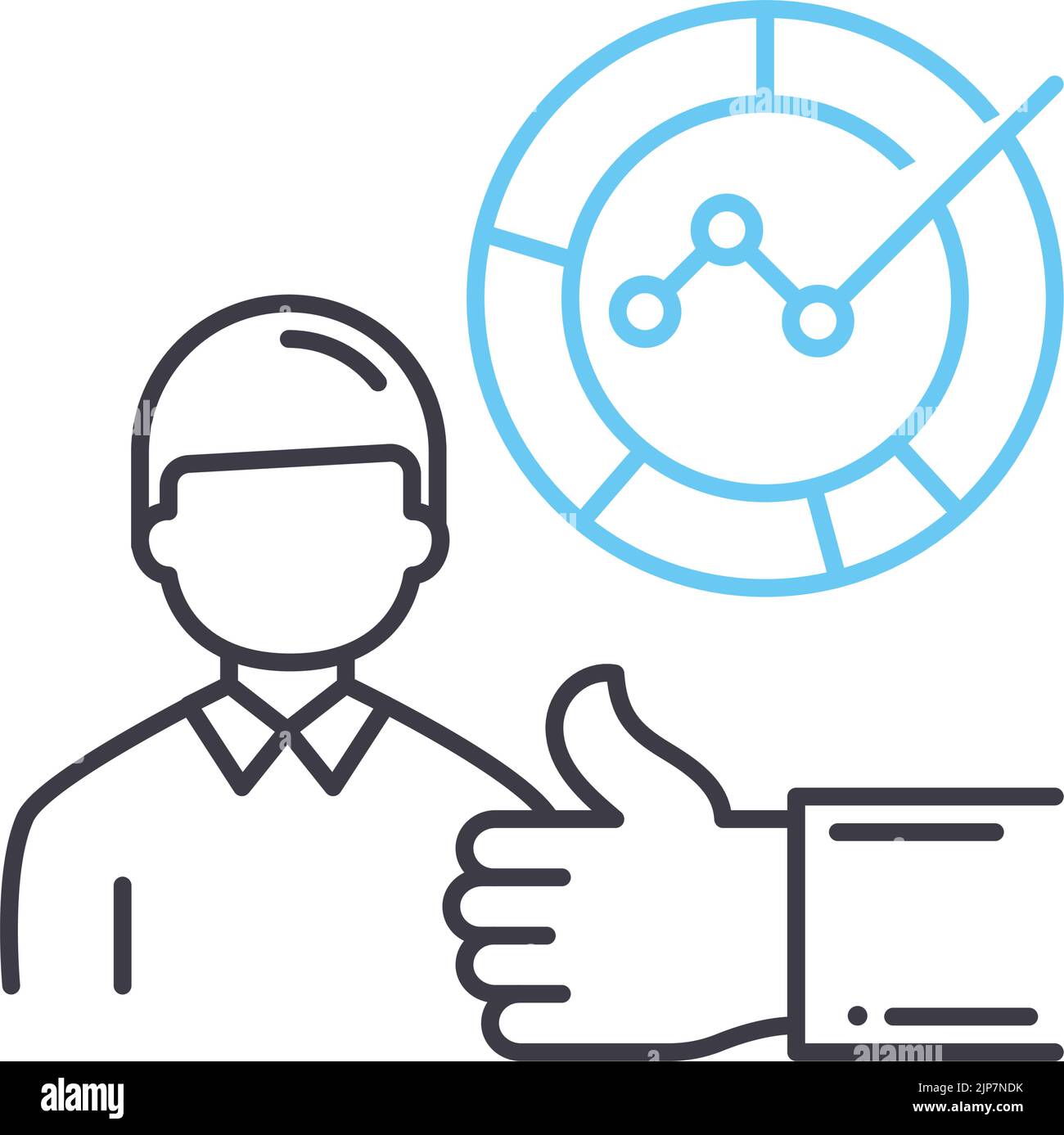consumer analysis line icon, outline symbol, vector illustration ... consumer analysis line icon, outline symbol, vector illustration ...