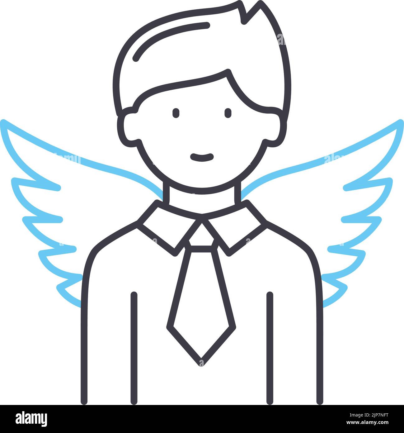 business angel line icon, outline symbol, vector illustration, concept ...
