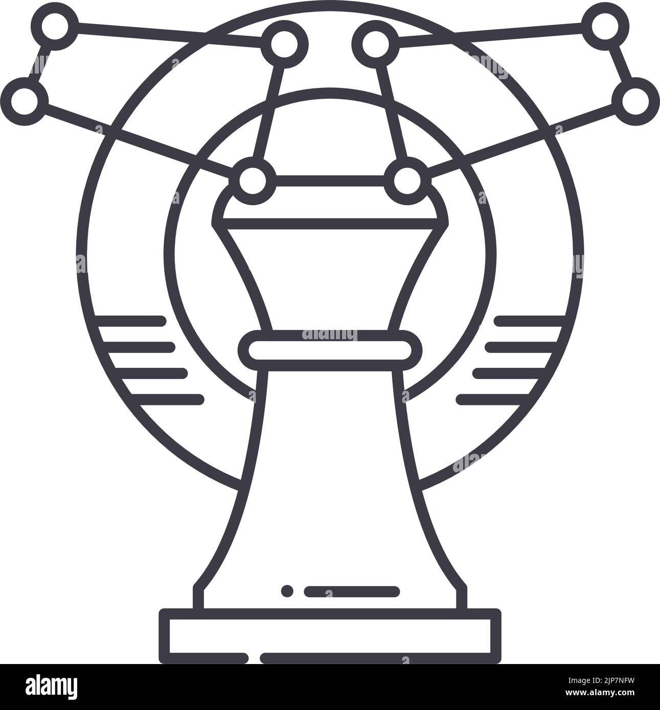 digital strategy line icon, outline symbol, vector illustration ...