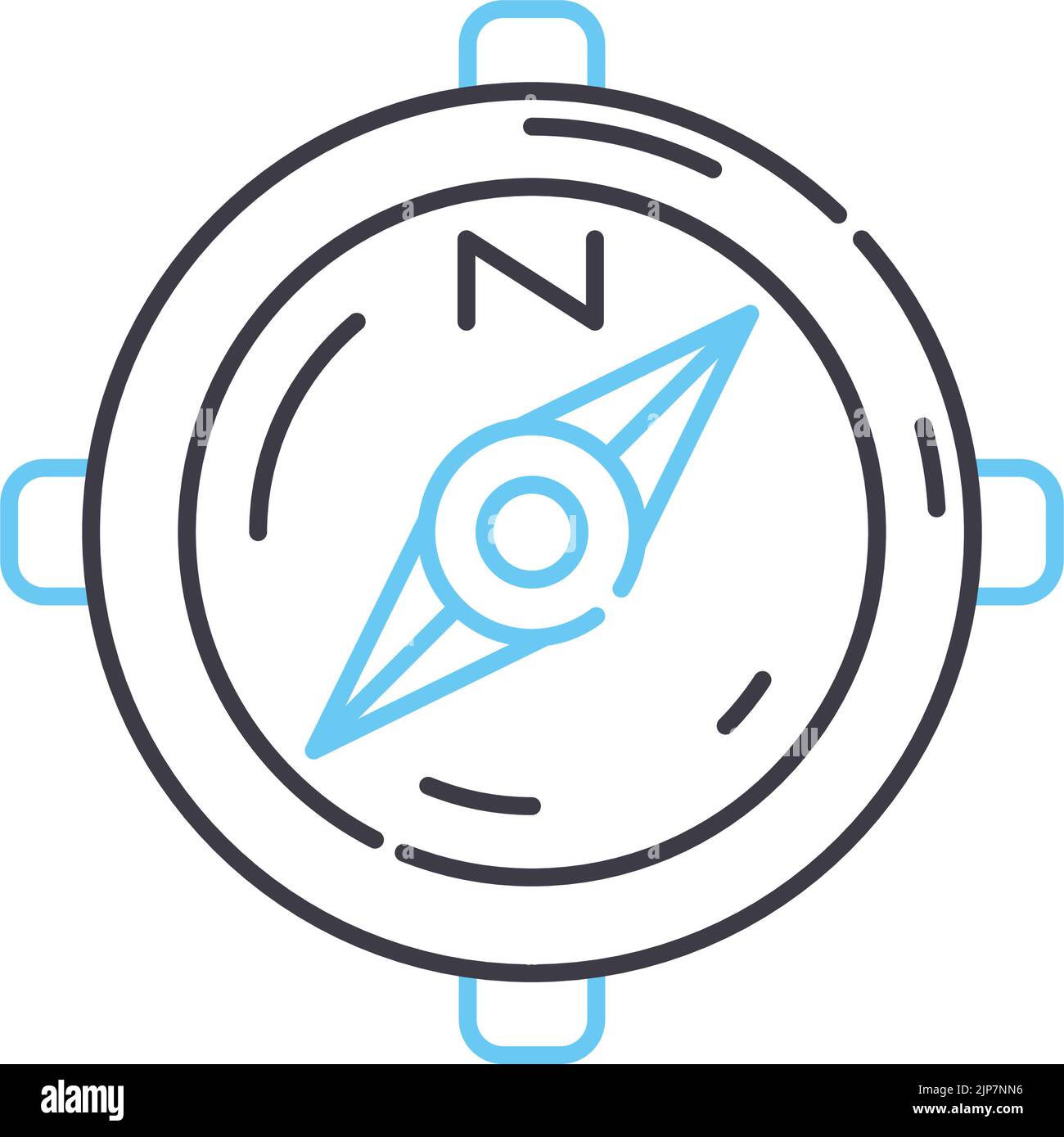 direction line icon, outline symbol, vector illustration, concept sign ...