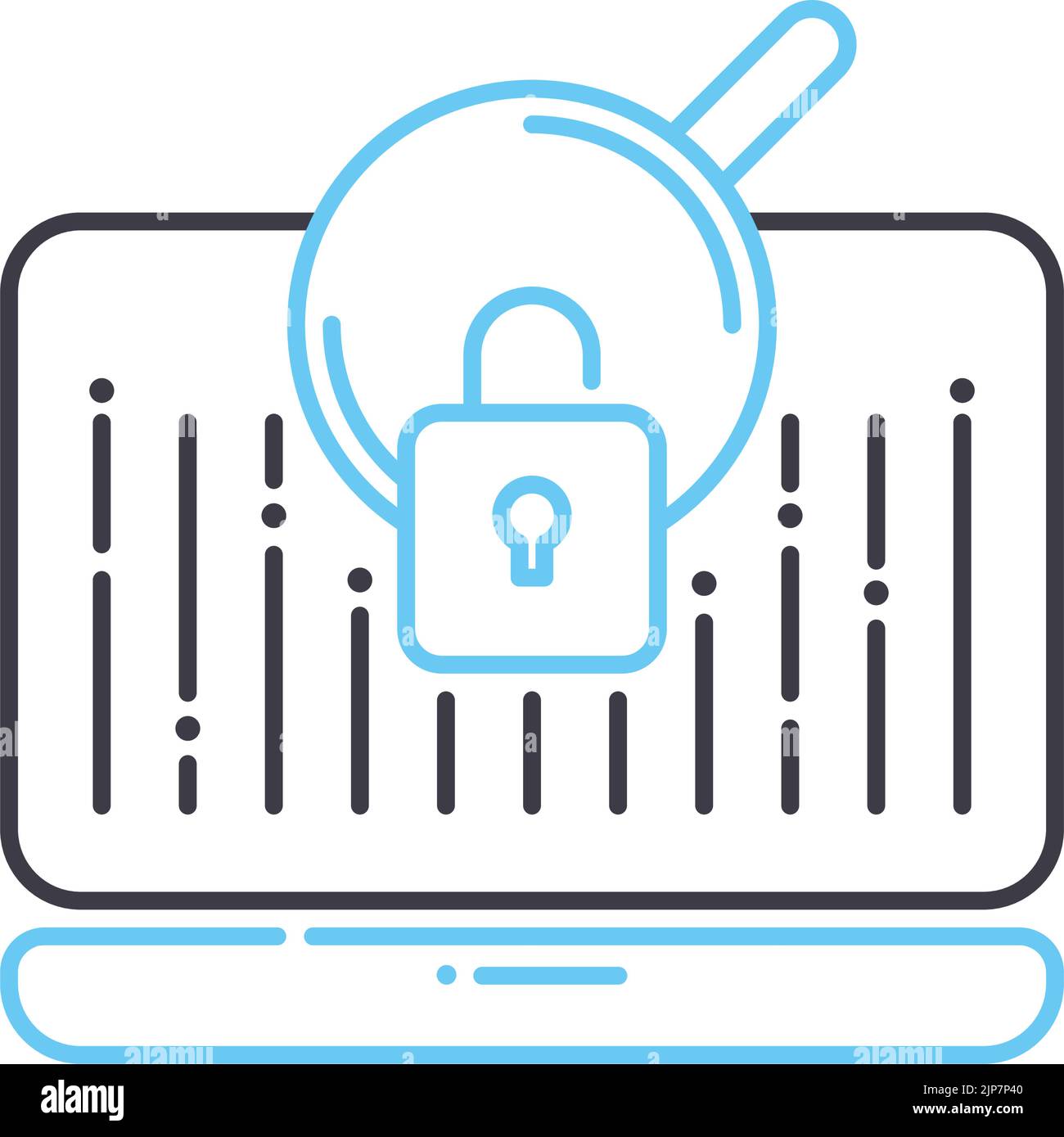 data breach line icon, outline symbol, vector illustration, concept sign Stock Vector Image ...