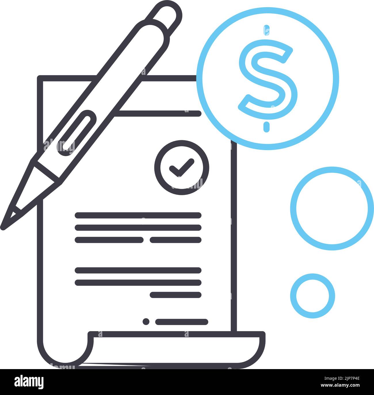 contract line icon, outline symbol, vector illustration, concept sign ...