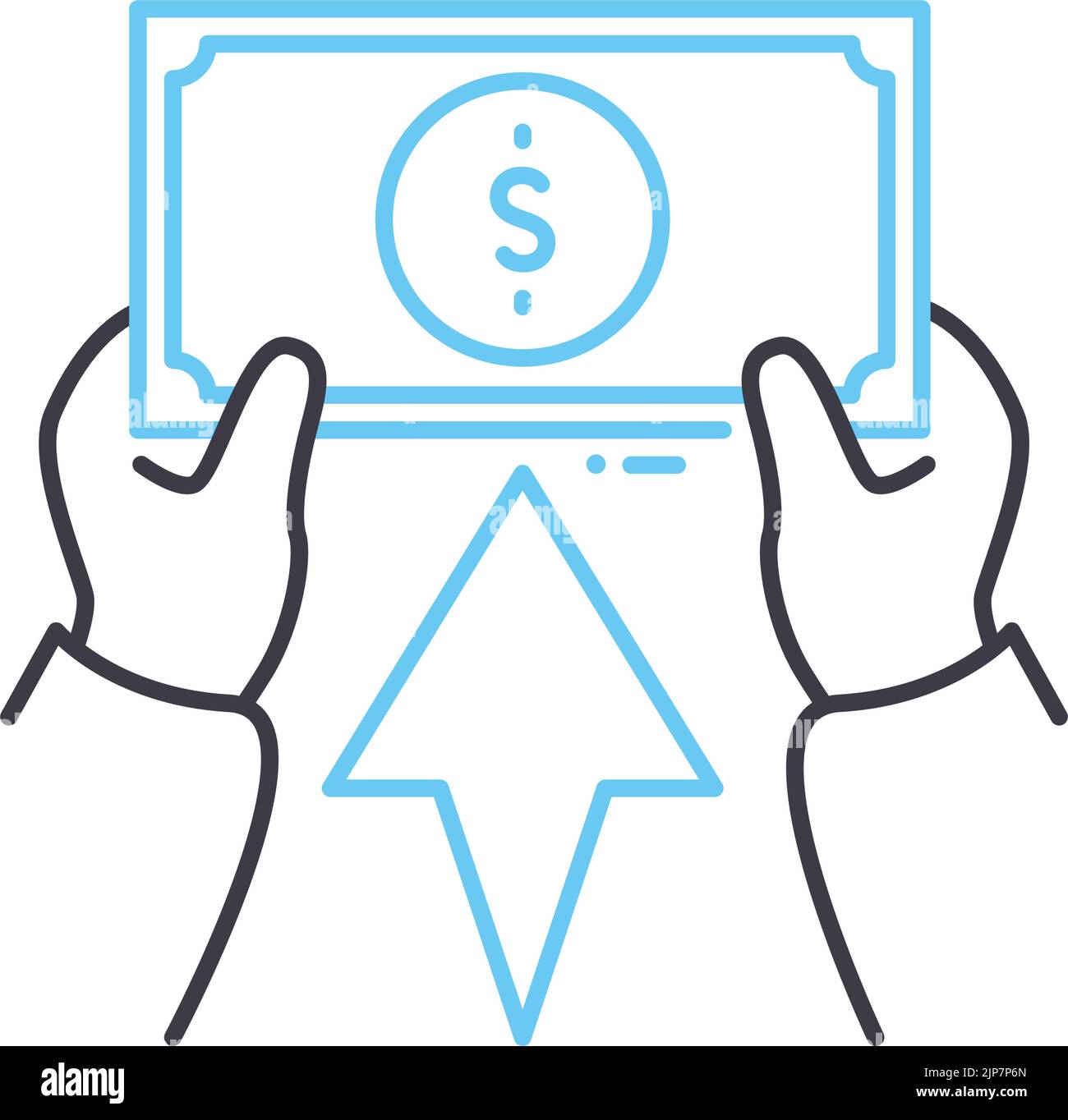 deposit line icon, outline symbol, vector illustration, concept sign ...