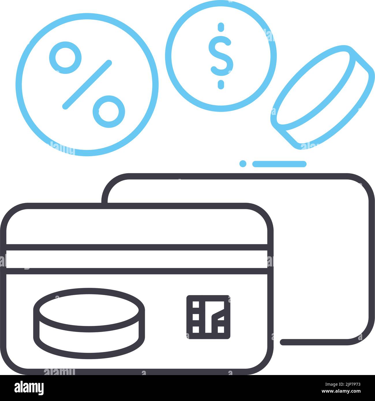 debit line icon, outline symbol, vector illustration, concept sign ...