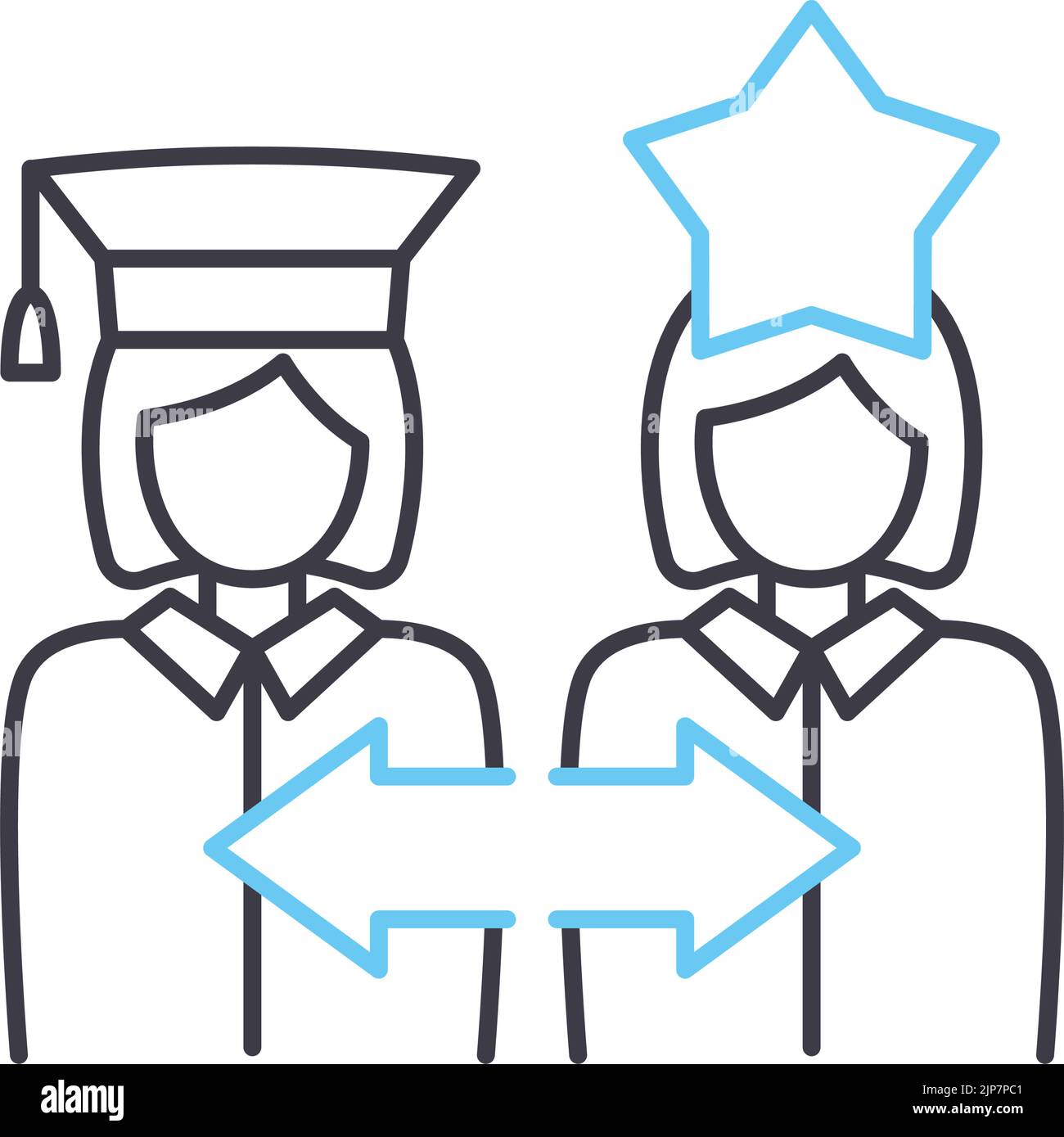 experts study line icon, outline symbol, vector illustration, concept ...