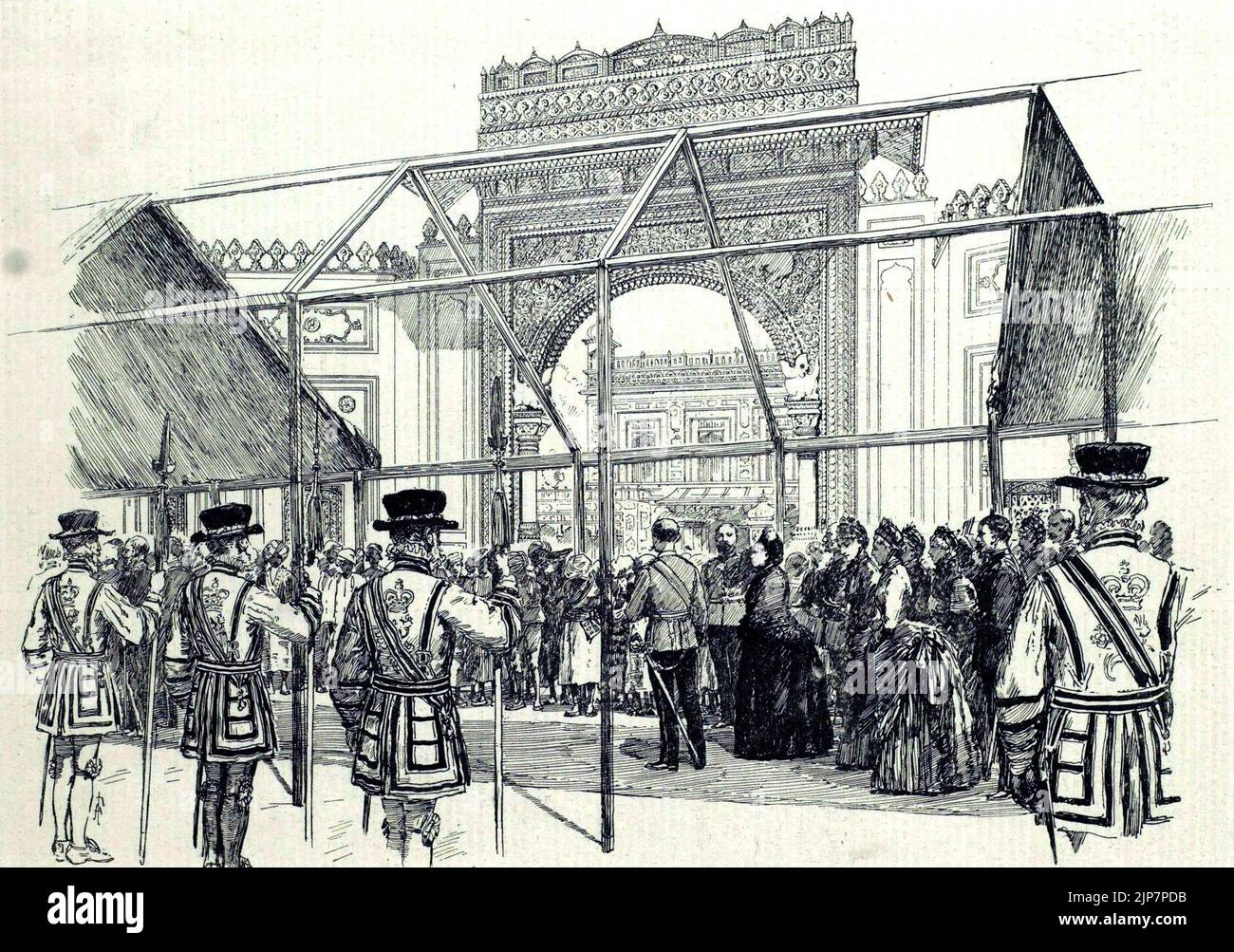 The Queen Opening the Colonial and Indian Exhibition Procession passing ...