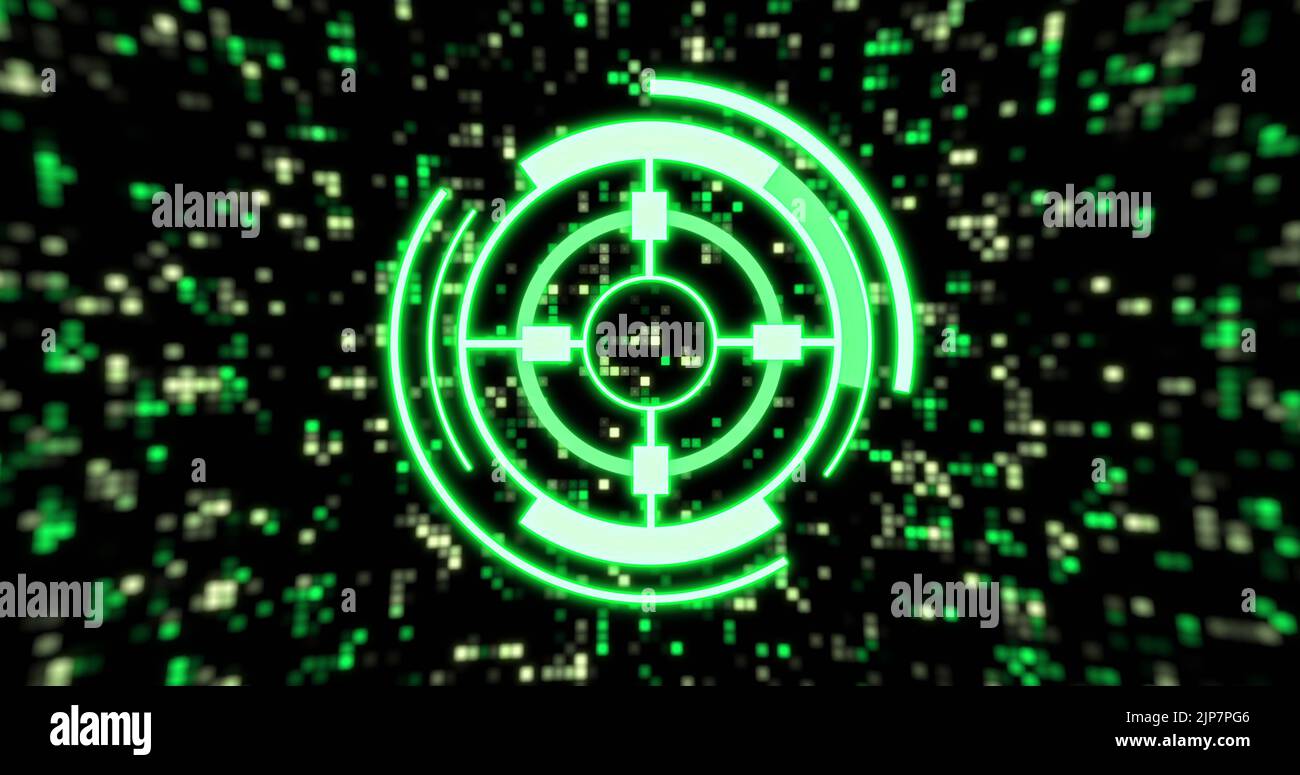 Image of scope scanning over moving columns on black background Stock Photo - Alamy