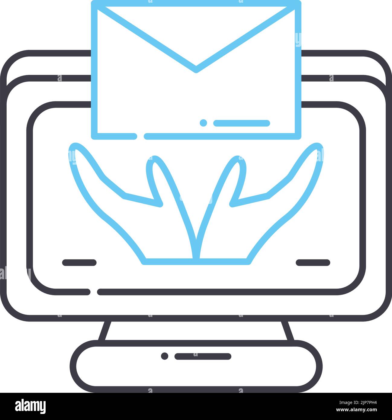 e-mail line icon, outline symbol, vector illustration, concept sign ...