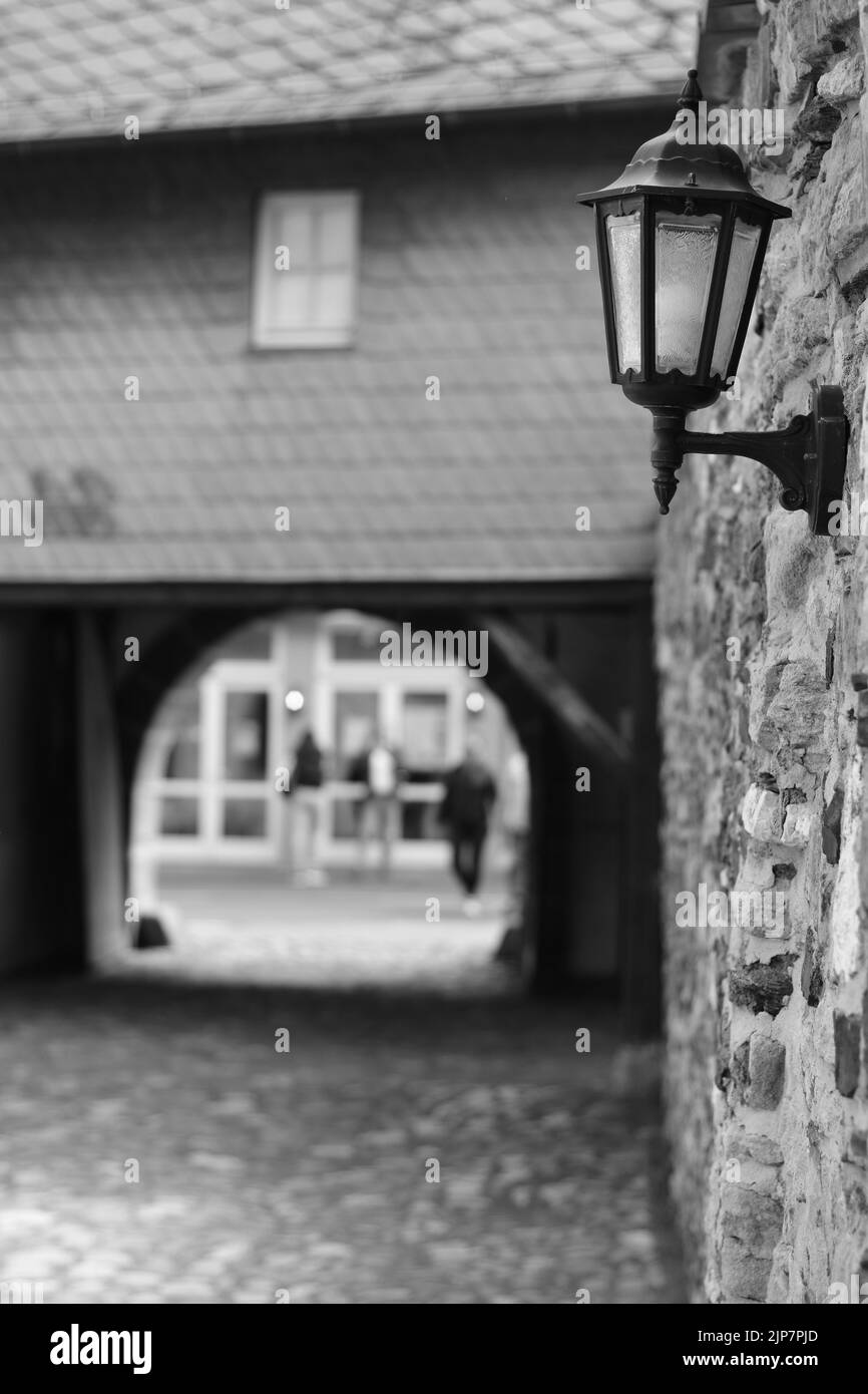 The view through the entrance gate of the great holy cross in Goslar ...