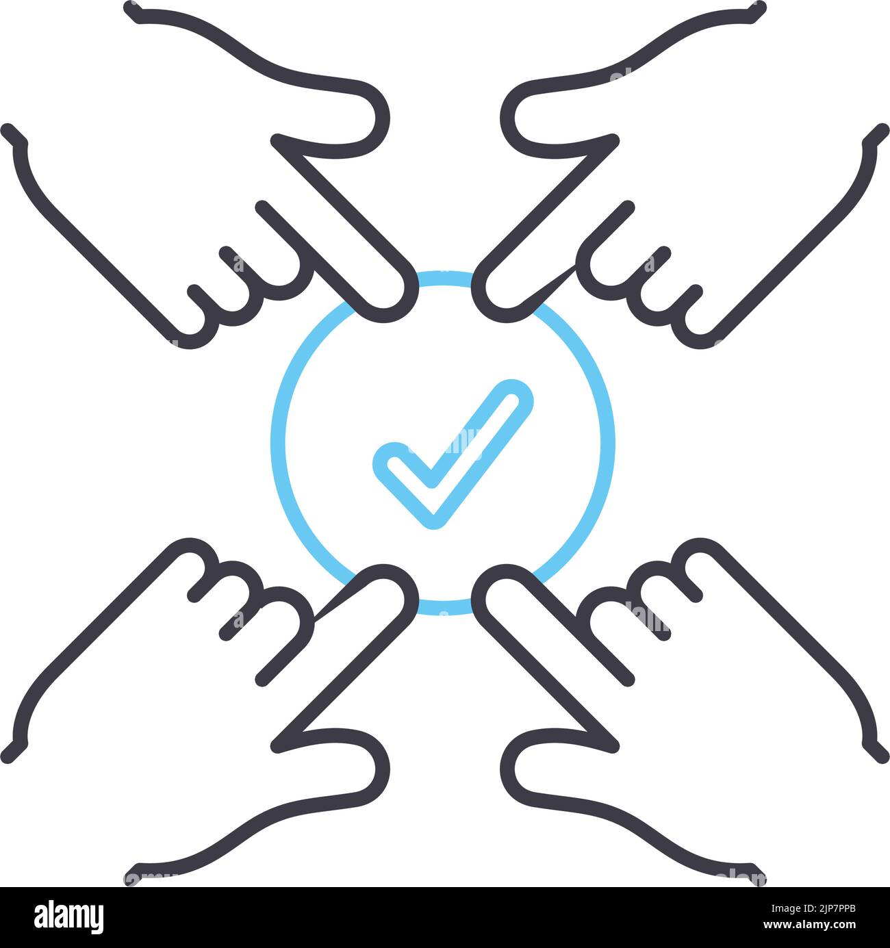 cooperation line icon, outline symbol, vector illustration, concept ...