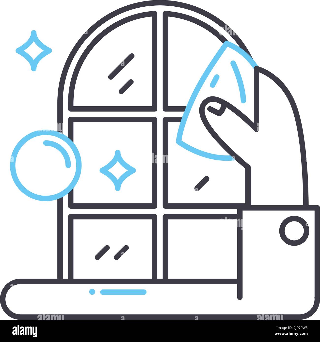 clean window line icon, outline symbol, vector illustration, concept ...