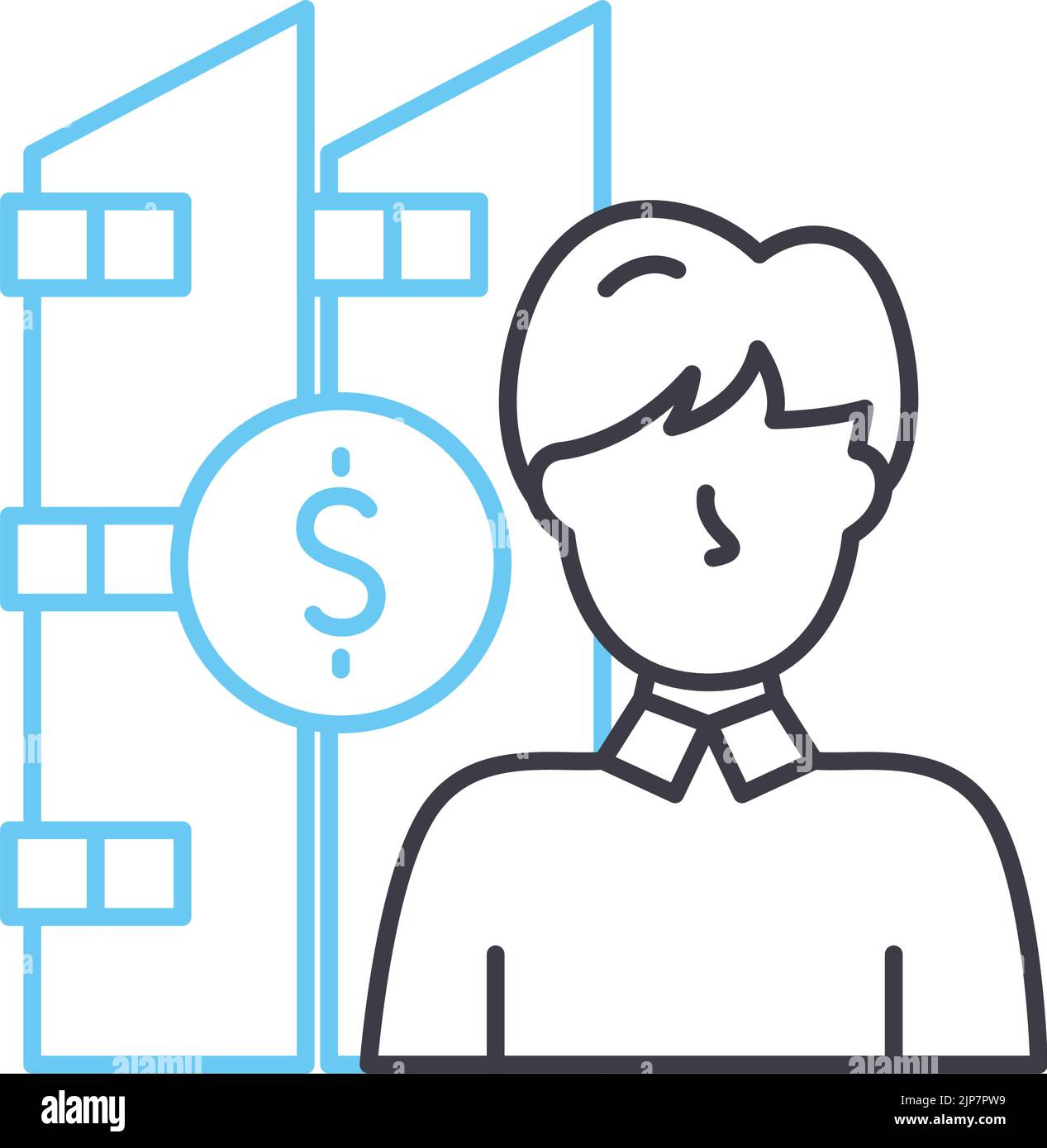 business line icon, outline symbol, vector illustration, concept sign ...