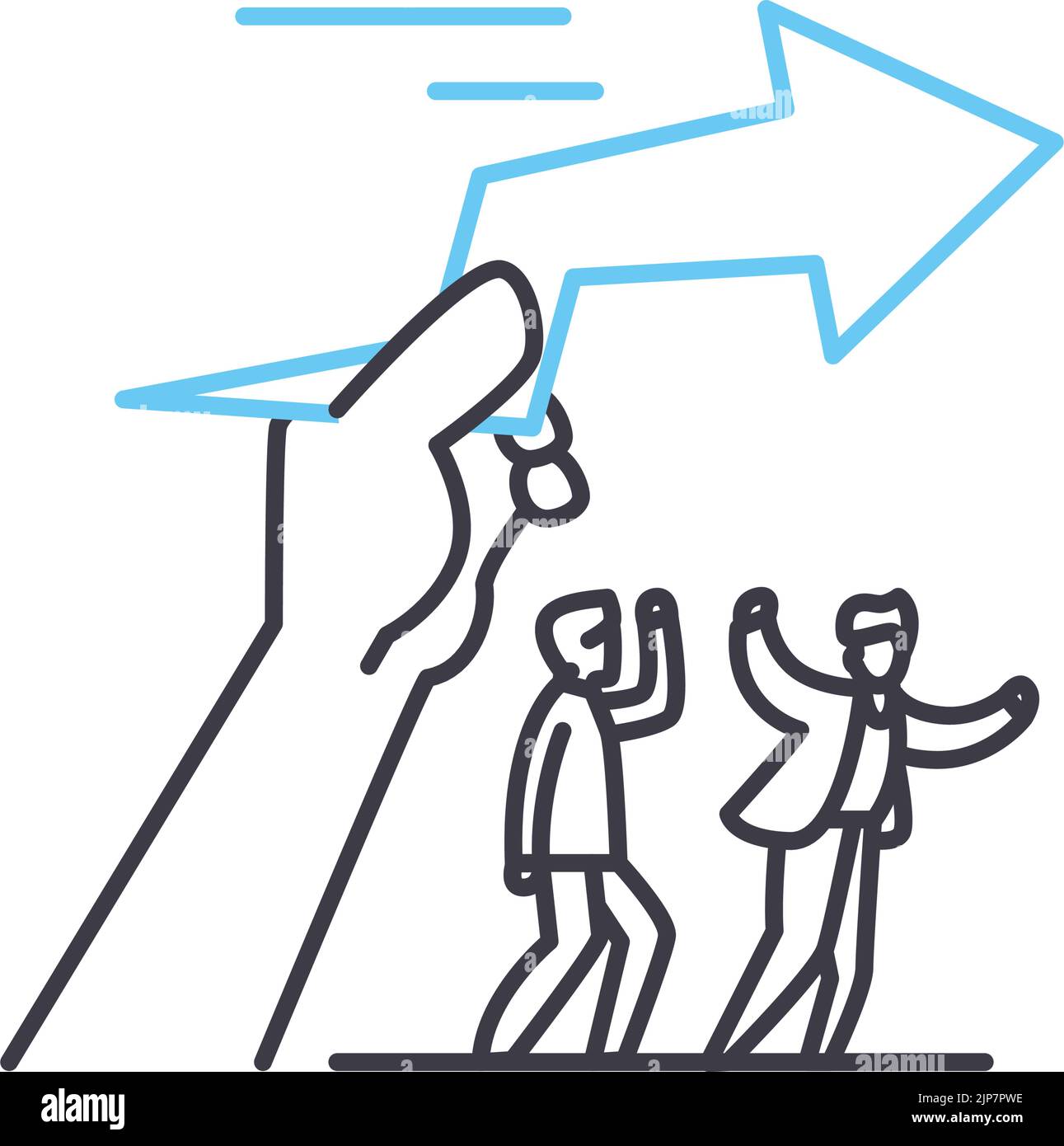 development direction line icon, outline symbol, vector illustration ...