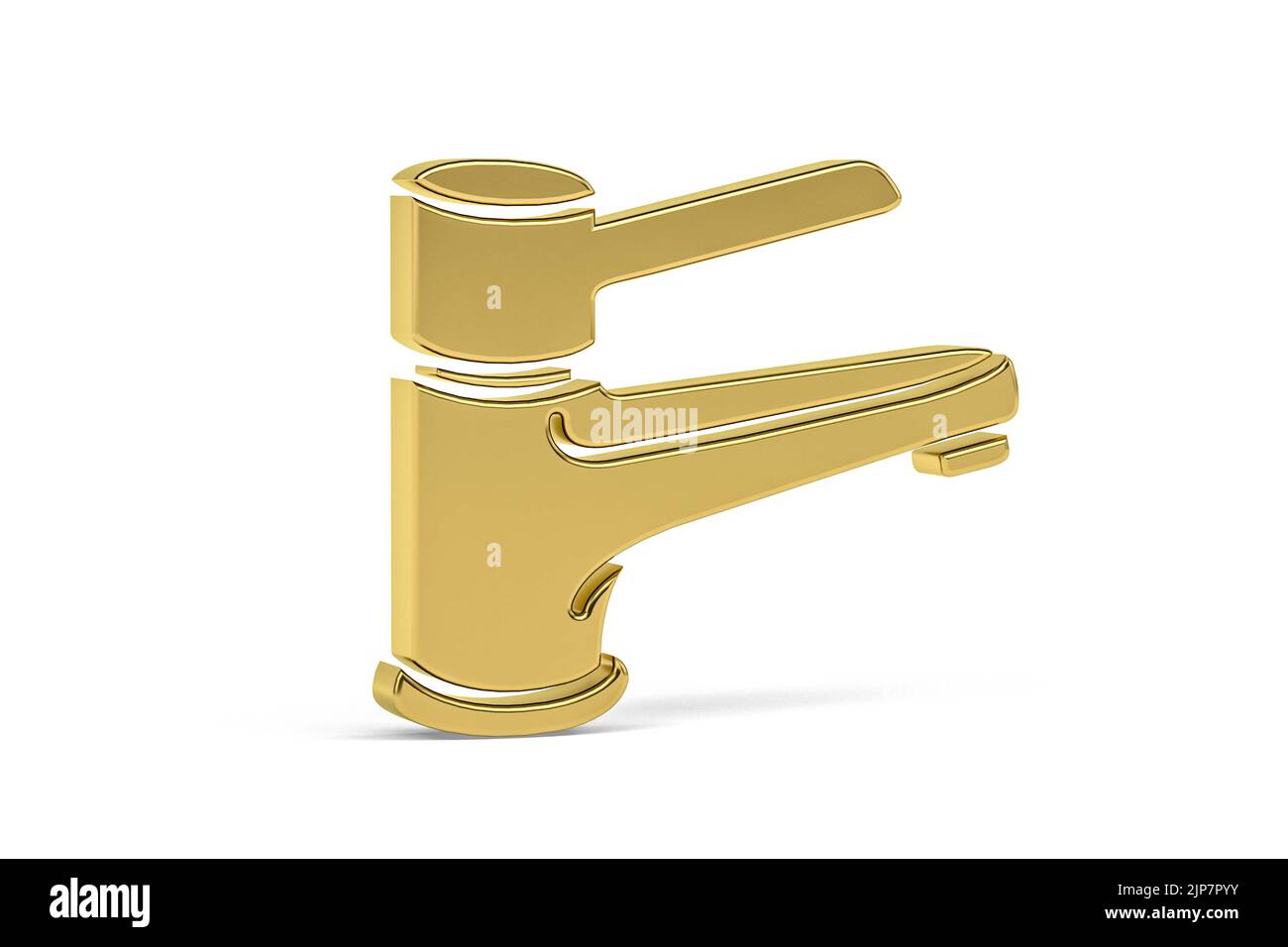 Golden 3d faucet icon isolated on white background - 3d render Stock ...