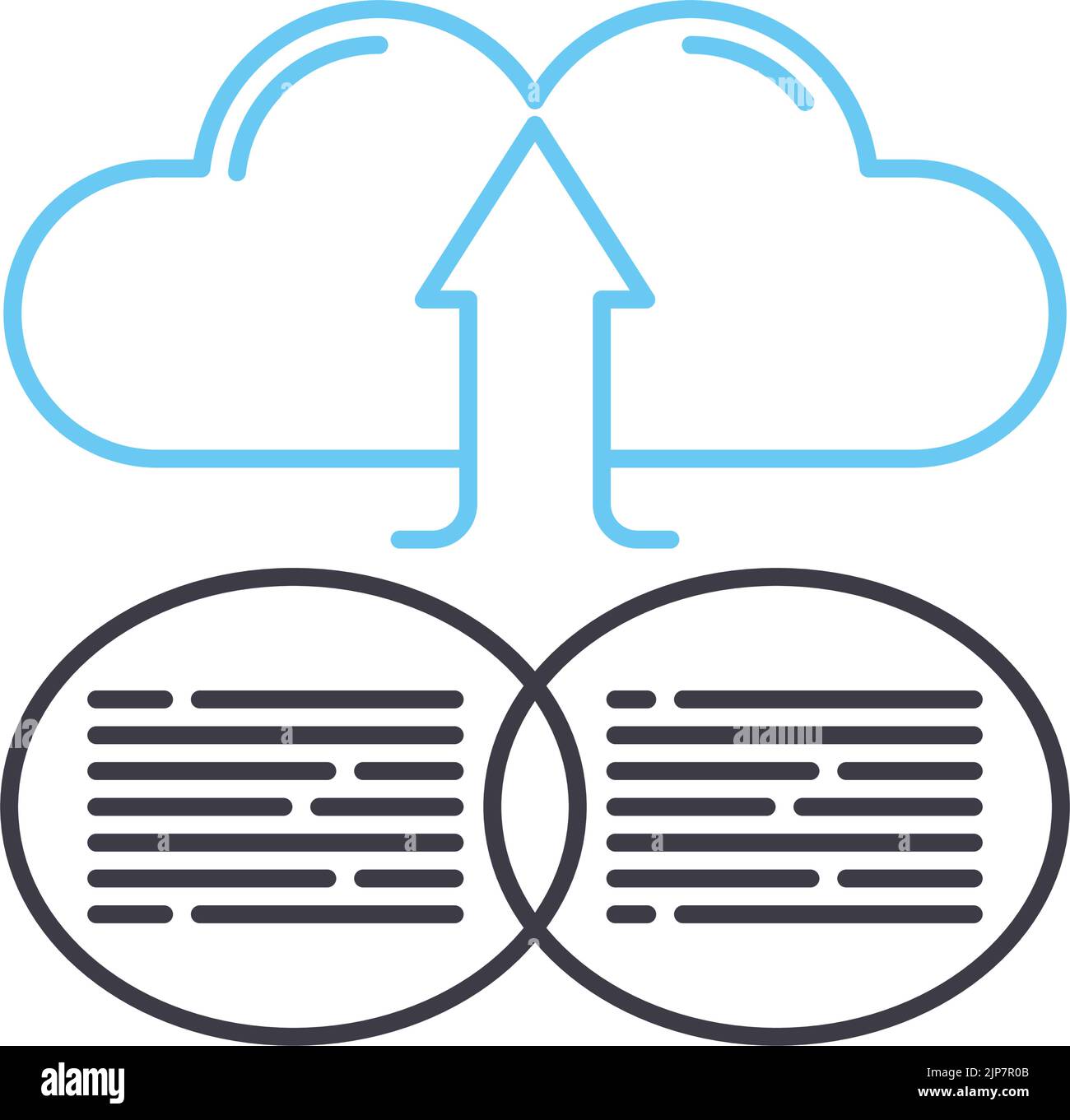 creative cloud line icon, outline symbol, vector illustration, concept ...